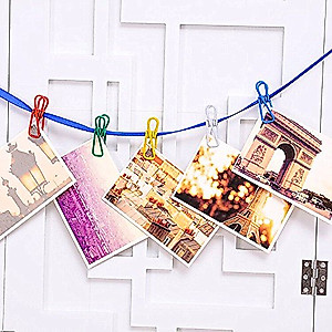 30pcs Steel Wire Clip,Colorful Vinyl-Coated Windproof Clothespin Clothesline Utility Clips(Mixed Colors) by Alimitopia