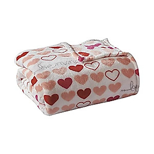 Décor&More Amor Eterno Be Mine Love Collection Valentine's Day Heart Ultra Plush Throw Blanket (50" x 60") - Be Mine