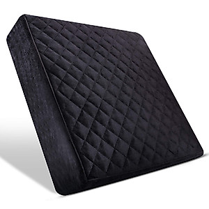 COMFORTANZA Chair Seat Cushion - 18x18x3 Memory Foam Large Square Thick Non-Slip Pads for Kitchen, Dining, Office Chairs, Car Seats - Booster Cushion - Comfort and Back Pain Relief - Firm - Black