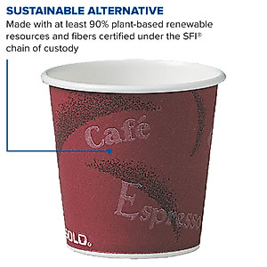 Solo 374SI-0041 4 oz Bistro SSP Paper Hot Cup (Case of 1000)