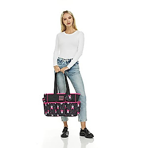 DISNEY Baby Girl Multi Piece Tote Diaper Bag, Minnie-Toss Print