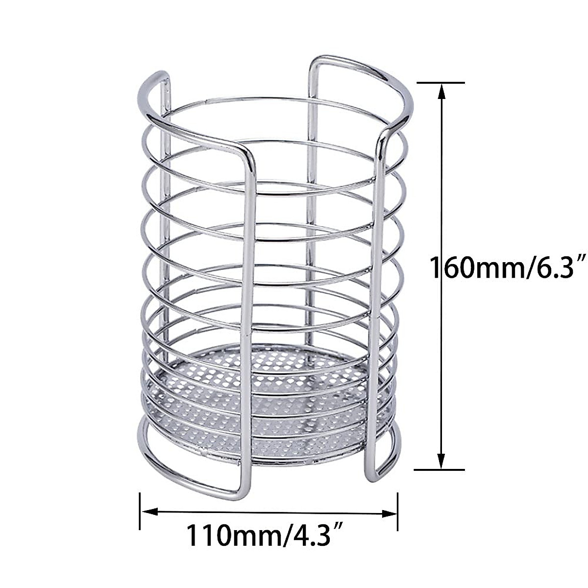 kaileyouxiangongsi Utensil Drying Rack/Chopsticks/Spoon/Fork/Knife Drainer Basket Flatware Storage Drainer (Silver)