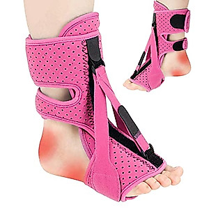 Quflaivy Plantar Fasciitis Night Splint Lightweight Foot Drop Brace Relief Heel Pain Foot Drop Ankle Support for Men Women Pink