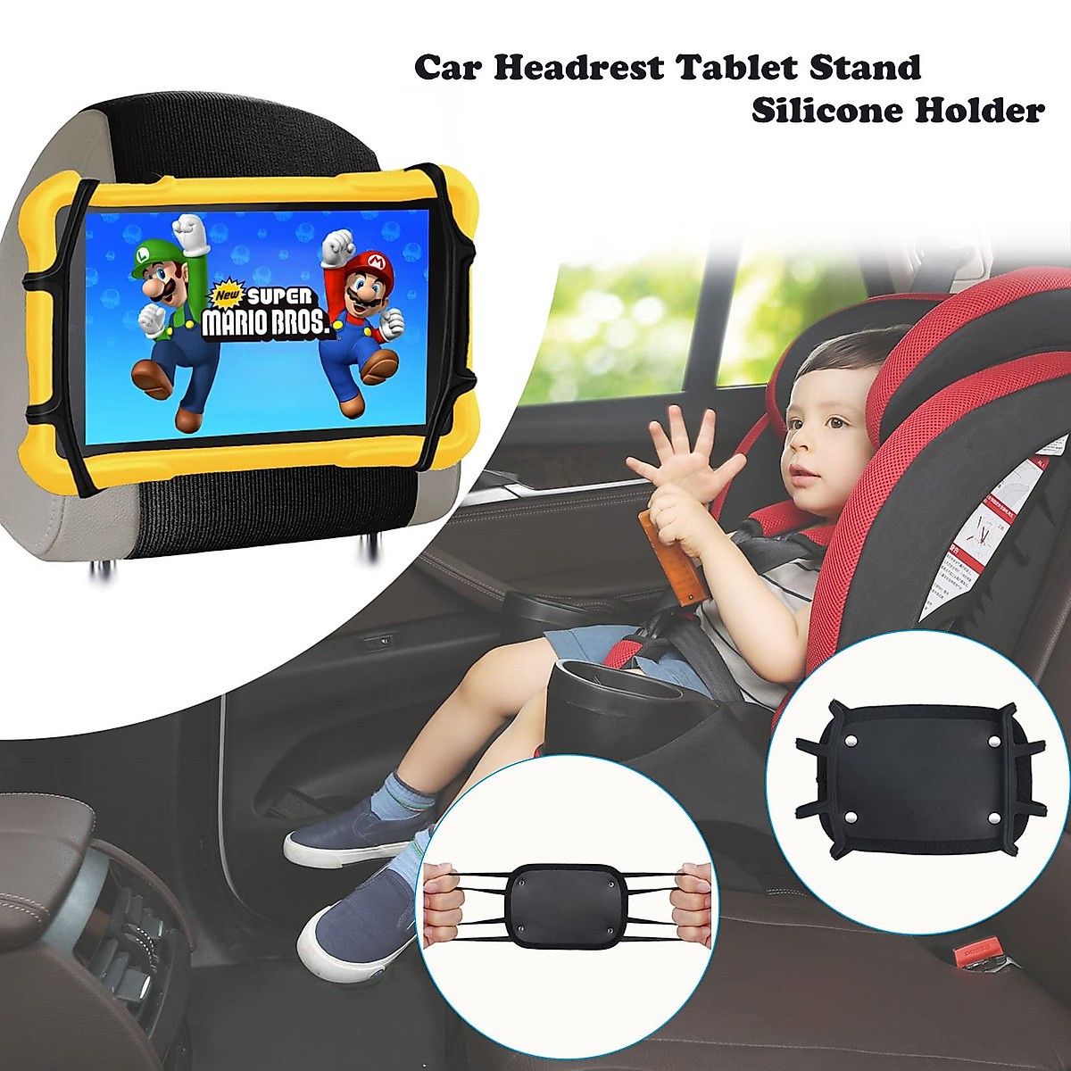 HIKATAB iPad Car Holder Back Seat, Tablet Holder for Kids