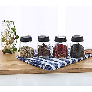 2PCS Glass Spice Jars with Shaker Pour Lid, Seasoning Shakers Glass Bottles Spice Shakers Salt & Pepper Shaker Container Set with Gift Grinder Fits in Home,Kitchen,Barbecue (2)