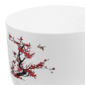 Yardwe Chinese Ceramic Planter Porcelain Flower Pot with Saucer Bonsai Pot Decorative Plant Pot Succulent Planter For Table Centerpiece Home Office Decor