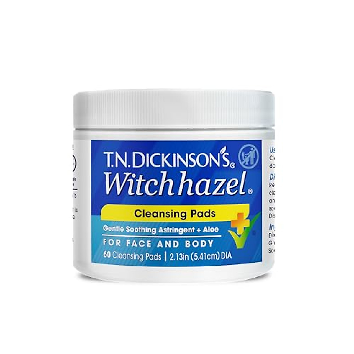 T.N. Dickinson's Witch Hazel Cleansing Pads, 60 Count