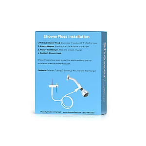 SHOWER FLOSS Water Dental Flosser - Convenient for Teeth, Attaches to Your Shower Head - Easy Installation, Adjustable Temperature & Pressure - Dentist Recommended