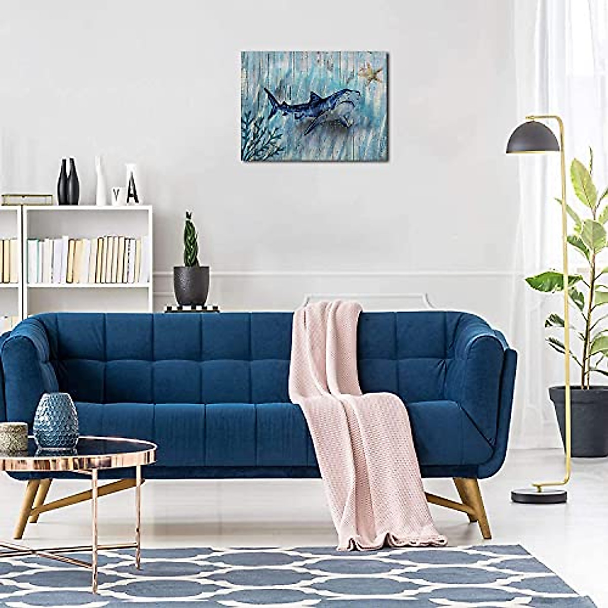 Canvas Wall Art For Bathroom Pictures For Wall Art Coastal Beach Submarine Picture Bedroom Living Room Bathroom Sign Blue Decor Ocean Canvas Artwork Paintings For Dining Room Office Spa 20x16 Inch