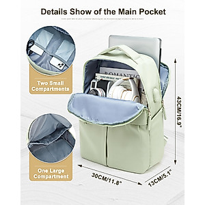 suratio Laptop Backpack for Women Gym Backpack Casual Daypack Backpacks Travel Backpack for Traveling on Airplane Work Backpack for Men Lightweight Computer Backpack College Teacher Backpack Bag Green