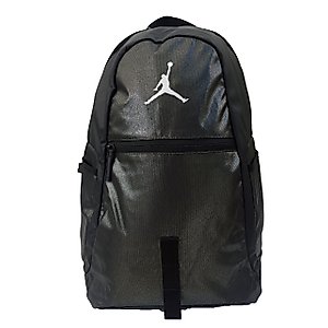 Nike Michael Jordan Air Jumpman Backpack Bookbag, BLACK/SILVER LAPTOP STORAGE