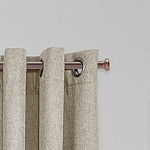 INTERIOR LIVING AZ71836US End Curtain Rod, 28-48", Chocolate Brown