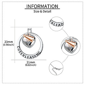 YFN Cheerleader Gifts for Girls Sterling Silver Cheerleading Cheer Necklace Cheerleader Pendant Jewelry for Women