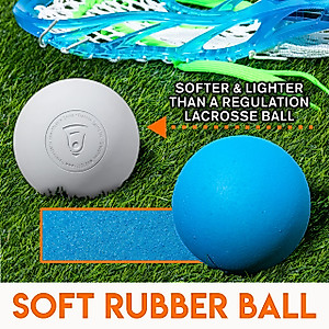 Franklin Sports Kids Mini Lacrosse Stick + Ball Set - Venom Youth Plastic Lacrosse Stick for Beginners - Perfect Set for Kids + Toddlers - Blue, 34"