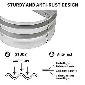 Raised Garden Bed 2 Sets Galvanized Metal Planter Boxs Designed for Easy DIY