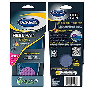 Dr. Scholl's Heel Pain Relief Orthotics // Clinically Proven to Relieve Plantar Fasciitis, Heel Spurs and General Heel Aggravation (for Women's 6-10,)