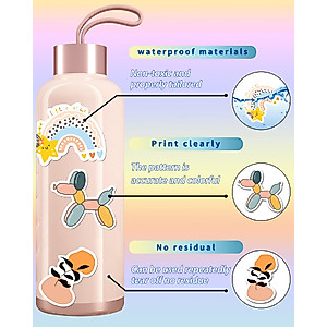 Benresive 300 Pcs Cute Stickers for Teens, Water Bottle Stickers, Preppy Boho Aesthetic Sticker Packs, Vinyl Waterproof Scrapbook Laptop Bulk Stickers for Adults Girls Kids