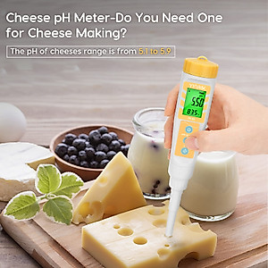 YINMIK Digital pH Meter for Food, pH Probe for Sourdough and Bread Dough, Checking The pH of Fermenting Sausages and Salami, Waterproof pH Tester for Solid and Liquid Soft Soil Sample