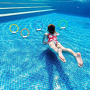 4pcs Diving Rings 5.3 Inch Underwater Swimming Pool Toy Rings for Kids ...