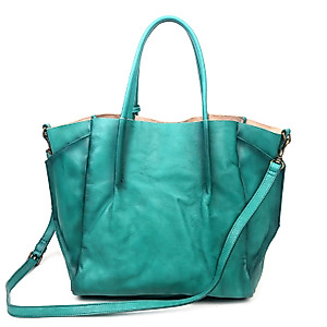 OLD TREND Genuine Leather Sprout Land Tote Bag (Aqua Ombre)