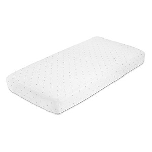 aden + anais Classic Crib Sheet; 100% Cotton Muslin; Super Soft; Breathable; Tailored Snug Fit; grey water dot