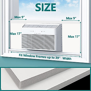 Daisypower Surround Insulation Side Panels for Indoor Window Air Conditioner Unit,AC Foam Insulated Panel Kits,17in H x 9in W AC Side Panels Kit with Weather Seal Tape for AC Cover Accessroies