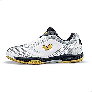 Butterfly Men's Table Tennis Shoes, White/Silver, 11