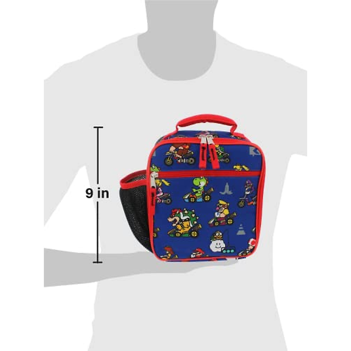 Nintendo Mario Kart Boy's Girl's Soft Insulated School Lunch Box (One Size, Blue)