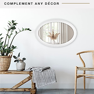 MCS 20458 Oval Wall Mirror, 21 x 31 Inch, White