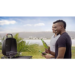 Megamaster 820-0065C 1 Burner Portable Gas Grill for Camping, Outdoor Cooking , Outdoor Kitchen, Patio, Garden, Barbecue with Two Foldable legs, Red + Black