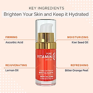 Noche Y Dia Vitamin C Serum for Mature Skin - Made in Spain - Anti Aging Formula Hydrates, Moisturizes, Firms - Targets Sun Spots, Fine Lines, Wrinkles - 30mL (1.02 fl oz)