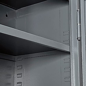 Global Industrial Assembled Wall Storage Cabinet, 18" W x 12" D x 26" H, Gray