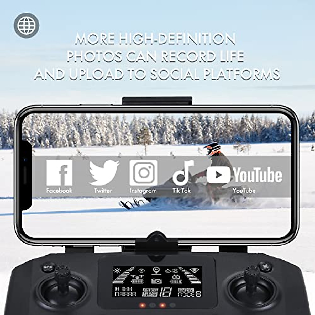 NMY Drones with Camera for Adults 4k, 5G WIFI FPV Transmission Drone, 40mins Flight Time on 2 Batteries, Brushless Motor, Mobile Phone Control, Multiple Flight Modes, Suitable for Beginners,Grey