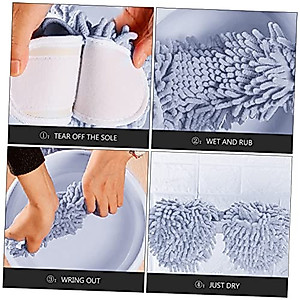 DOITOOL 1 Pair Slippers Houseshoes Slippers for Women Shoe Covers for Indoors Sweeper Mop Floor Cleaning Shoes Floor Cleaning Slipper Womens Socks Indoor Shoes All Season Slippers Cloth