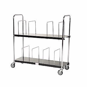 Vestil CTC-1856-B Steel Carton Cart, 2 Tiers, Black, 400-lb. Load Capacity, 59-1/8" x 19-13/16" x 56-1/2"