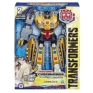 Transformers Toys Cyberverse Action Attackers Ultimate Class Grimlock Action Figure - Repeatable Seismic Stomp Action Attack - for Kids Ages 6 & Up, 11.5"