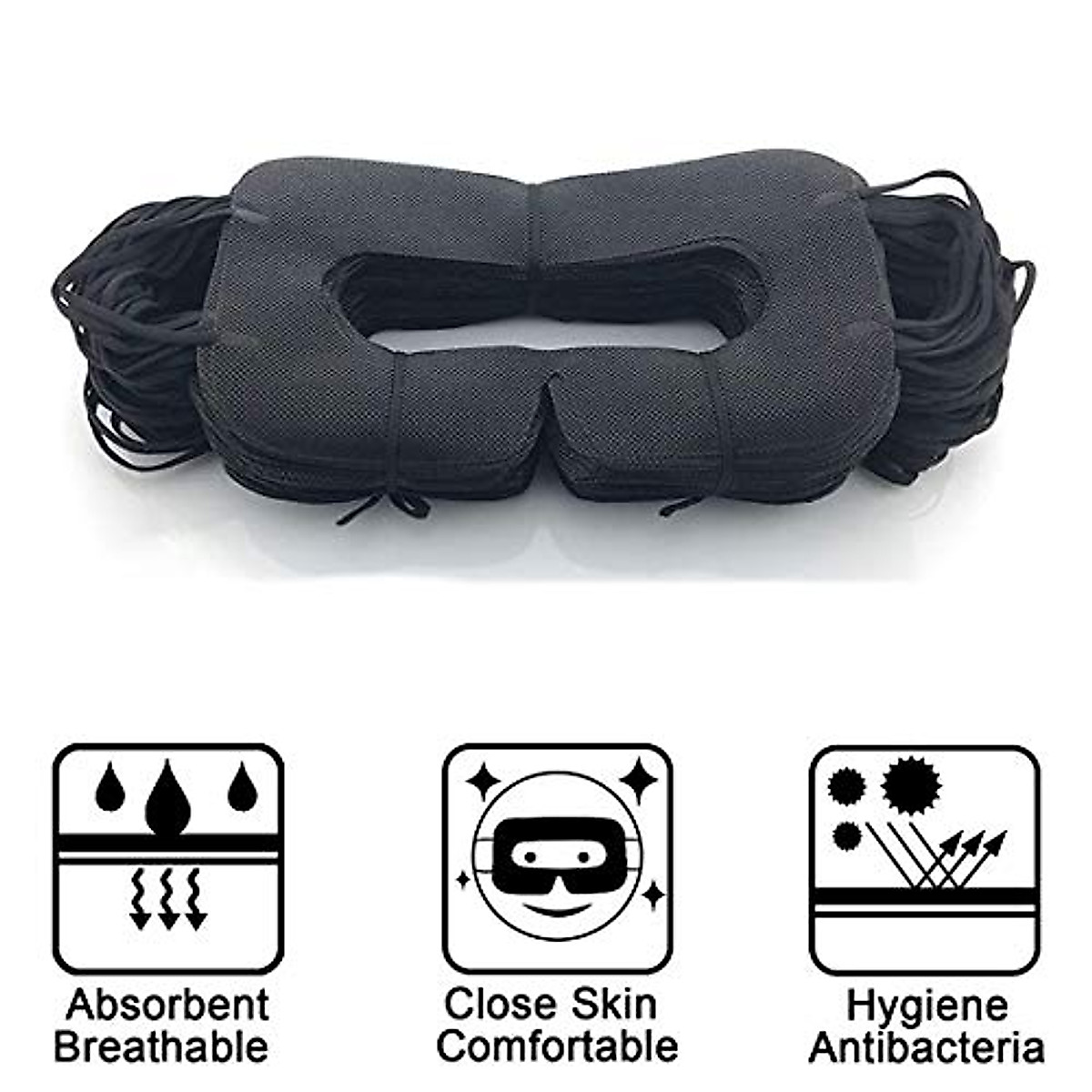VR Mask 100pcs VR Experience Face Mask Sanitary Cloth Compatible VR Oculus Rift Playstation VR HTC Vive VR Goggle VR Box-Prevent Sweat and Dirt