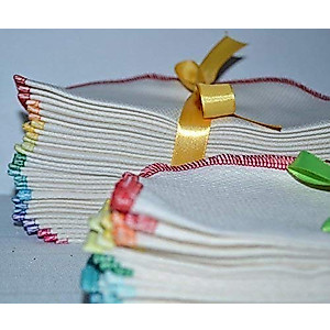 2 Ply Organic Birdseye Washable Baby Wipes 8x8 Inches Set of 20 Rainbow Assortment