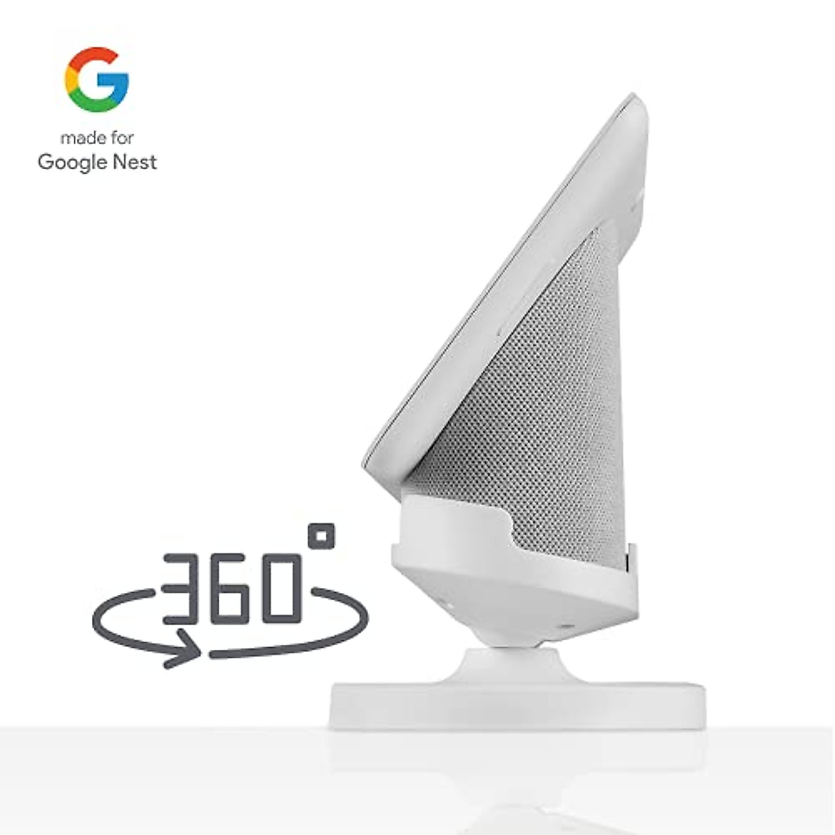 Wasserstein Adjustable Stand for Google Nest Hub (2nd Gen) - Made for Google (Chalk)