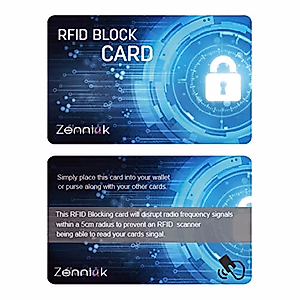 Credit Card Protector - 1 RFID Blocking Card Does All to Block RFID/NFC Signals form Credit Cards and Passports; Fit in Wallet and Purse