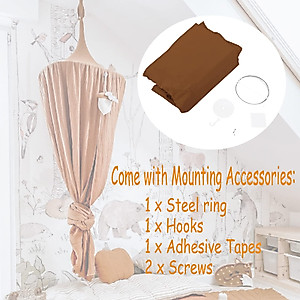 Kid Bed Canopy Baby Bedding Round Dome Bed Canopy Room Decoration, Bed Curtains Kids Play Tent Hanging Tent Net, Bedroom Canopy for Baby Kids Reading Playing Sleeping