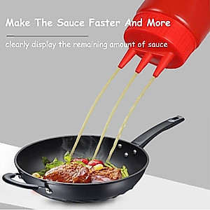 Plastic Squeeze Bottle with Cap, Leak-proof Sauce Bottle Reusable Spice Dispenser Ketchup Storage Bottle Kitchen Gadget(200ml-Single hole,white)