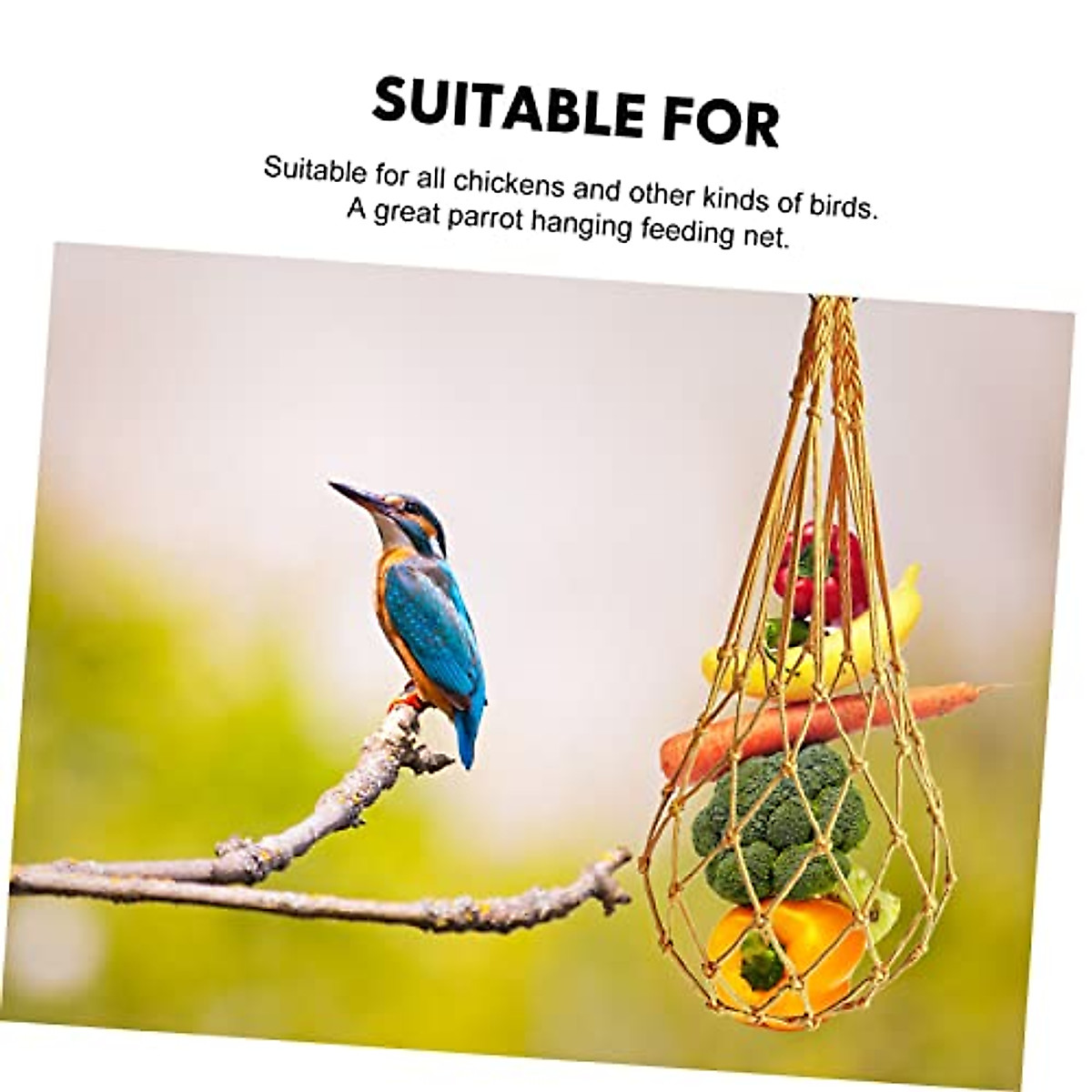 YARNOW Large Vegetable Duck Cabbage Supplies Holder Net Yellow Treating Chicken Bag Poultry Skewer S Parrot Hanging Foraging Cocks Birds Pet for Tool Feed Feeder Food Feeding Cotton