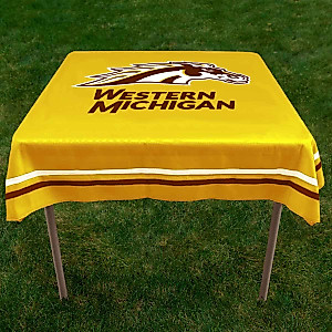 College Flags & Banners Co. Western Michigan Broncos Gold Logo Tablecloth or Table Overlay