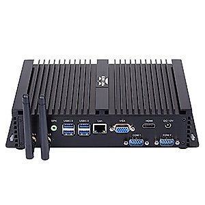 PARTAKER Windows 10 Industrial PC, Fanless Mini Desktop Computer with Intel Core Quad Core CPU i7 8550U 8565U,8GB RAM,240GB SSD,1TB HDD,1xNICs, 4xUSB 3.0,2xCOM RS232,HDMI,VGA,Wi-Fi
