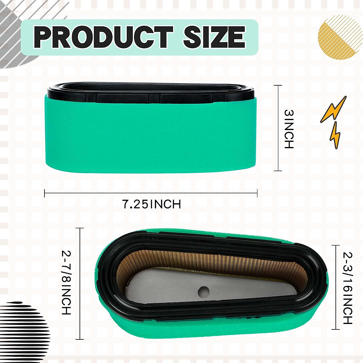 Glooglitter 496894S 496894 493909 Air Filter with 272403S 272403 Pre Filter Compatible with LG496894JD LG496894S GX85 Craftsman 12.5-17HP 5053K Lawn Mower Air Filter(4 Pack)