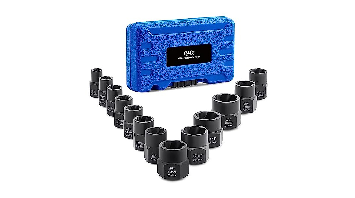OMT Impact Nut and Bolt Extractor Set for Damaged Fasteners