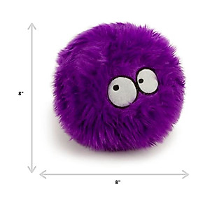 goDog Furballz Squeaky Plush Ball Dog Toy, Chew Guard Technology - Purple, Large