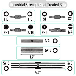 Bates- 11-in-1 Screwdriver/Nut Driver, Multi-Bit Screwdriver, Multi Screwdriver, 11 in 1 Screwdriver, Screw Driver, Multibit Screwdriver, All in One Screwdriver, Multitool Screwdriver