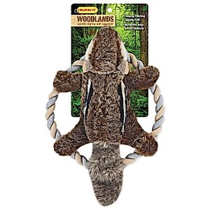 RUFFIN' IT Rhode Island Textile Woodlands Chipmunk Plush Dog Toy with Rope Chew Ring, Mutli, 8.5 inch (Pack of 1), All Breed Sizes